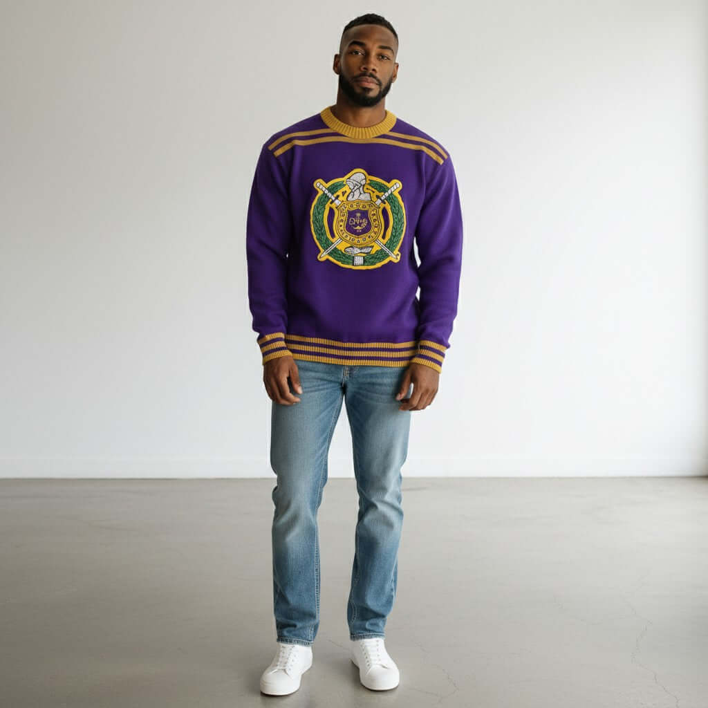 OMEGA PSI PHI SWEATER - Stylish Fraternity Attire – This & That Apparel